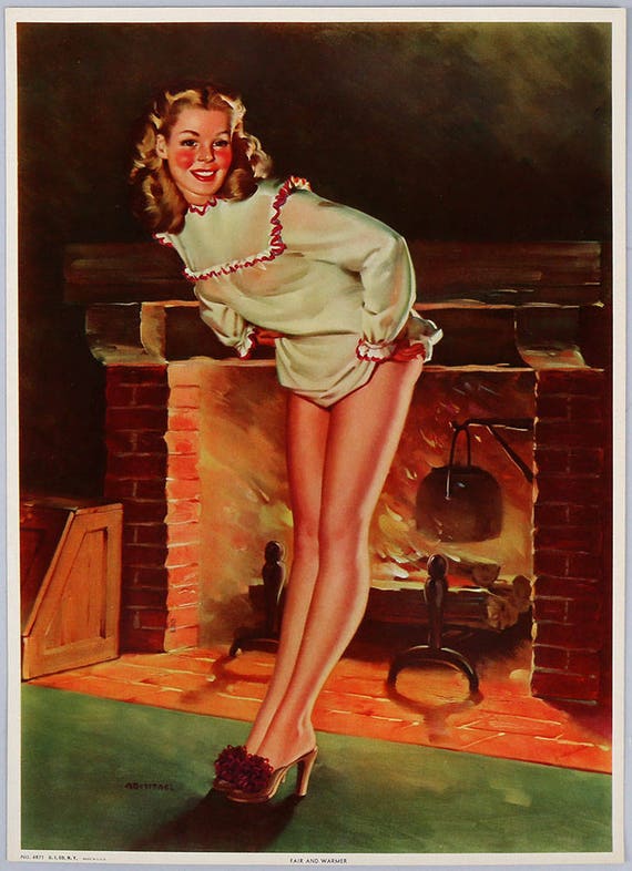 Vintage 1940s Original Arnold Armitage Fireside Pin Up Girl Etsy
