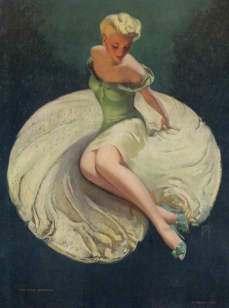 Vintage Original 1950s Art Deco Pin Up Print By Roy Best Etsy