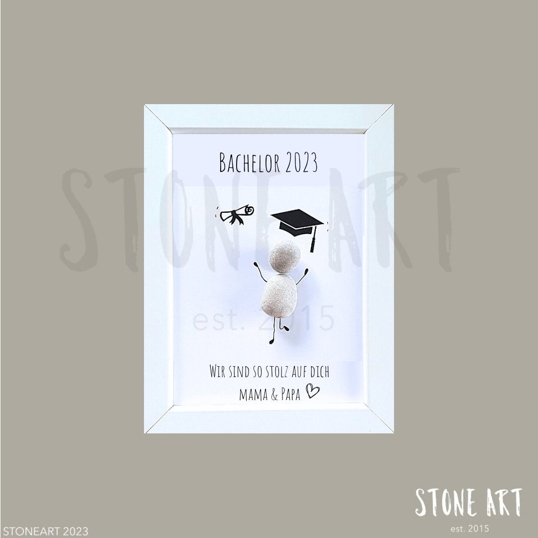 Stone Picture Gift Idea for Bachelor, Master, Abitur, Exam, Diploma ...