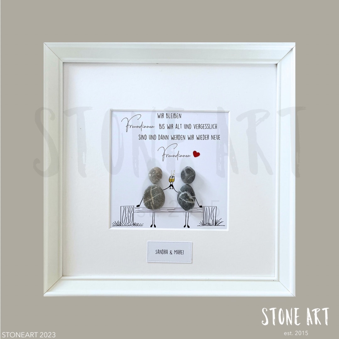 Steinbild "Wir bleiben Freundinnen bis wir alt und vergesslich sind ...