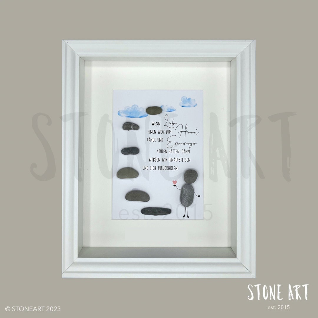 Trauergeschenk Steinbild „Wenn Liebe einen Weg zum Himmel fände…" - Etsy.de