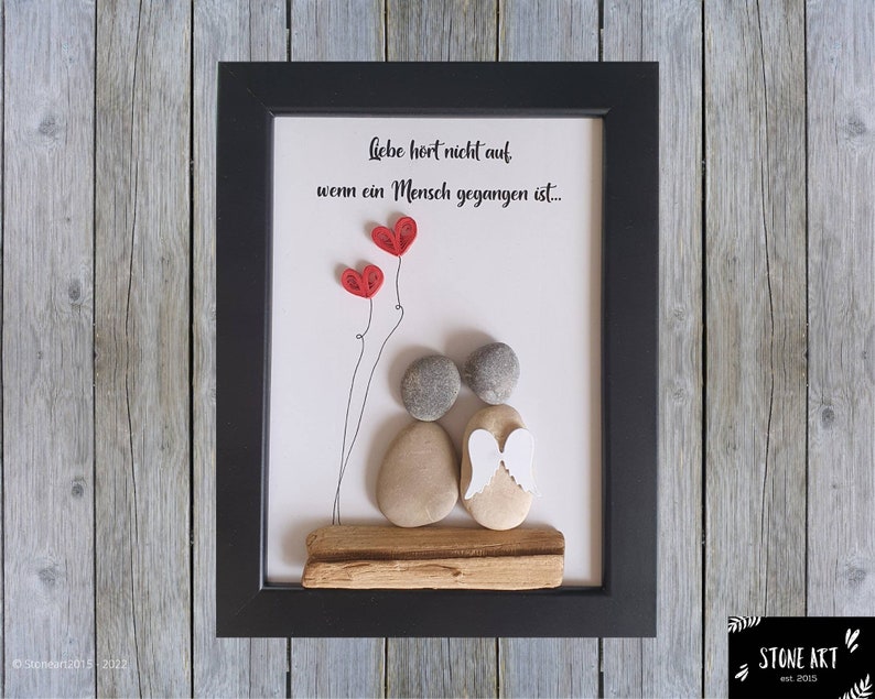 Steinbild Trauer Liebe hört nicht auf wenn ein Mensch - Etsy.de