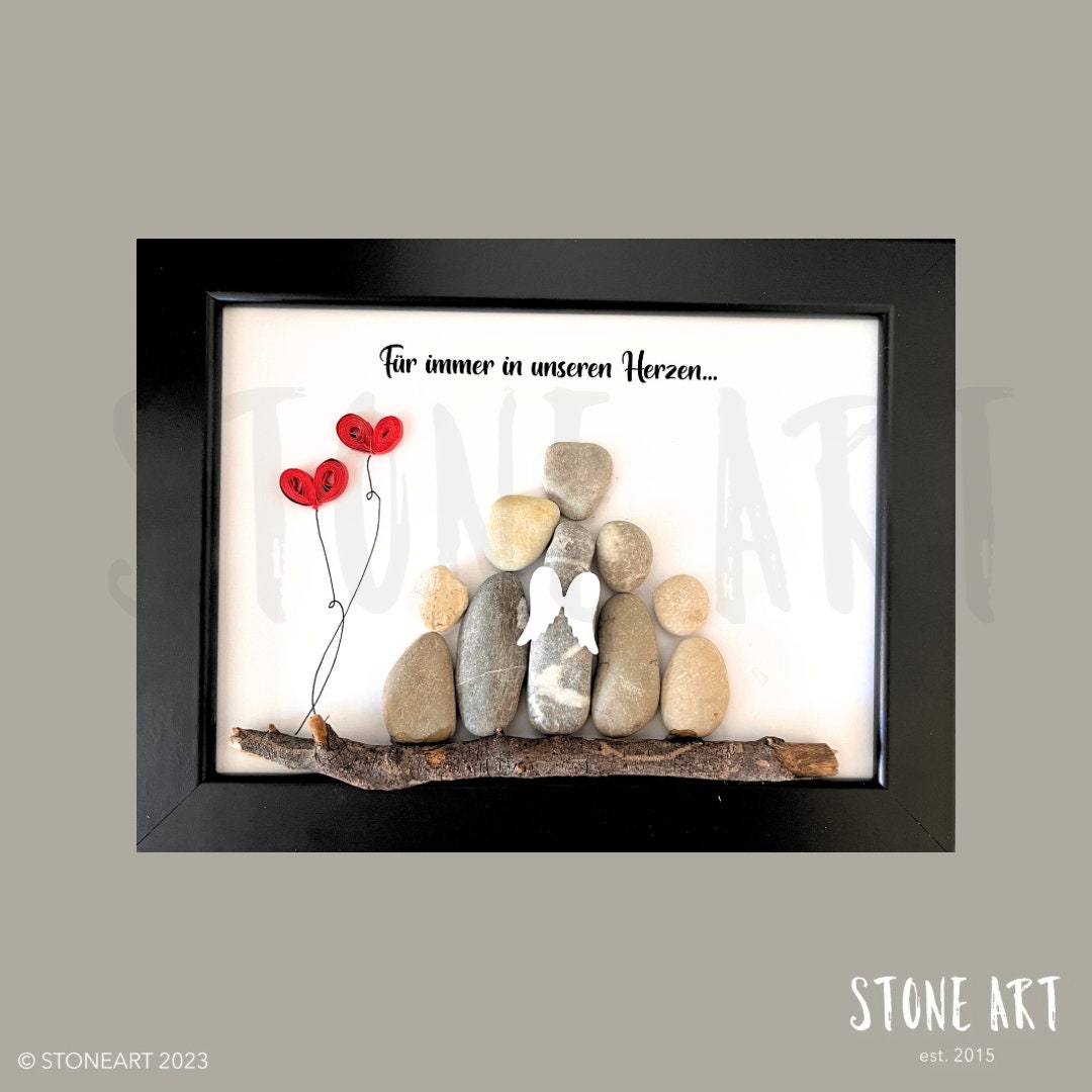 Trauer Geschenk Steinbild Sternenkind – Für immer in unseren Herzen – Erinnerung an Verstorbene ...