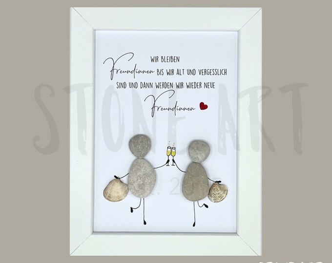 Personalisierbares Steinbild 26x26cm/Glasscheibe, Geschenk für Freundin Geschenk für beste ...