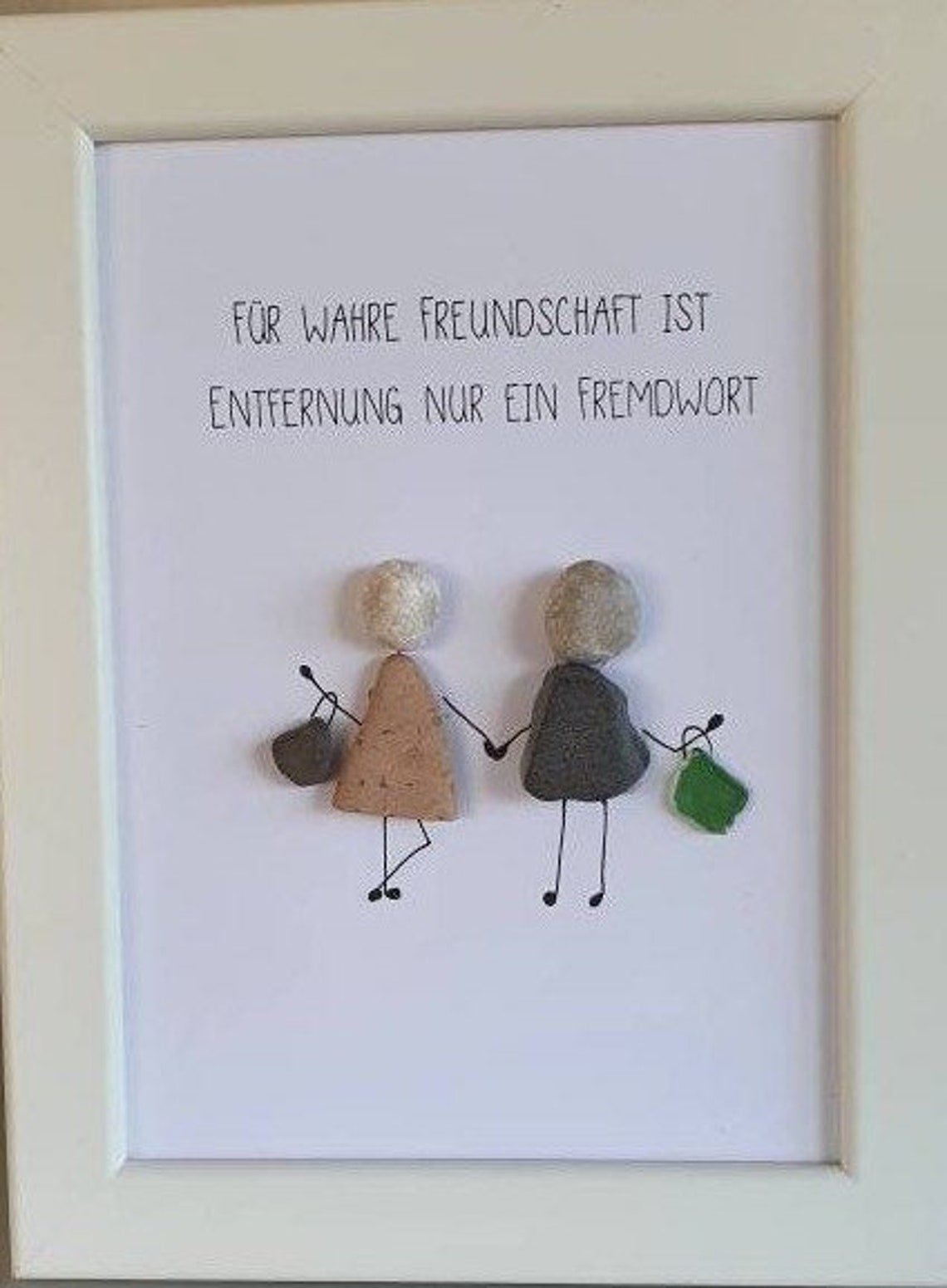 Geschenk für die beste Freundin Steinbild Wahre Freundschaft - Etsy.de