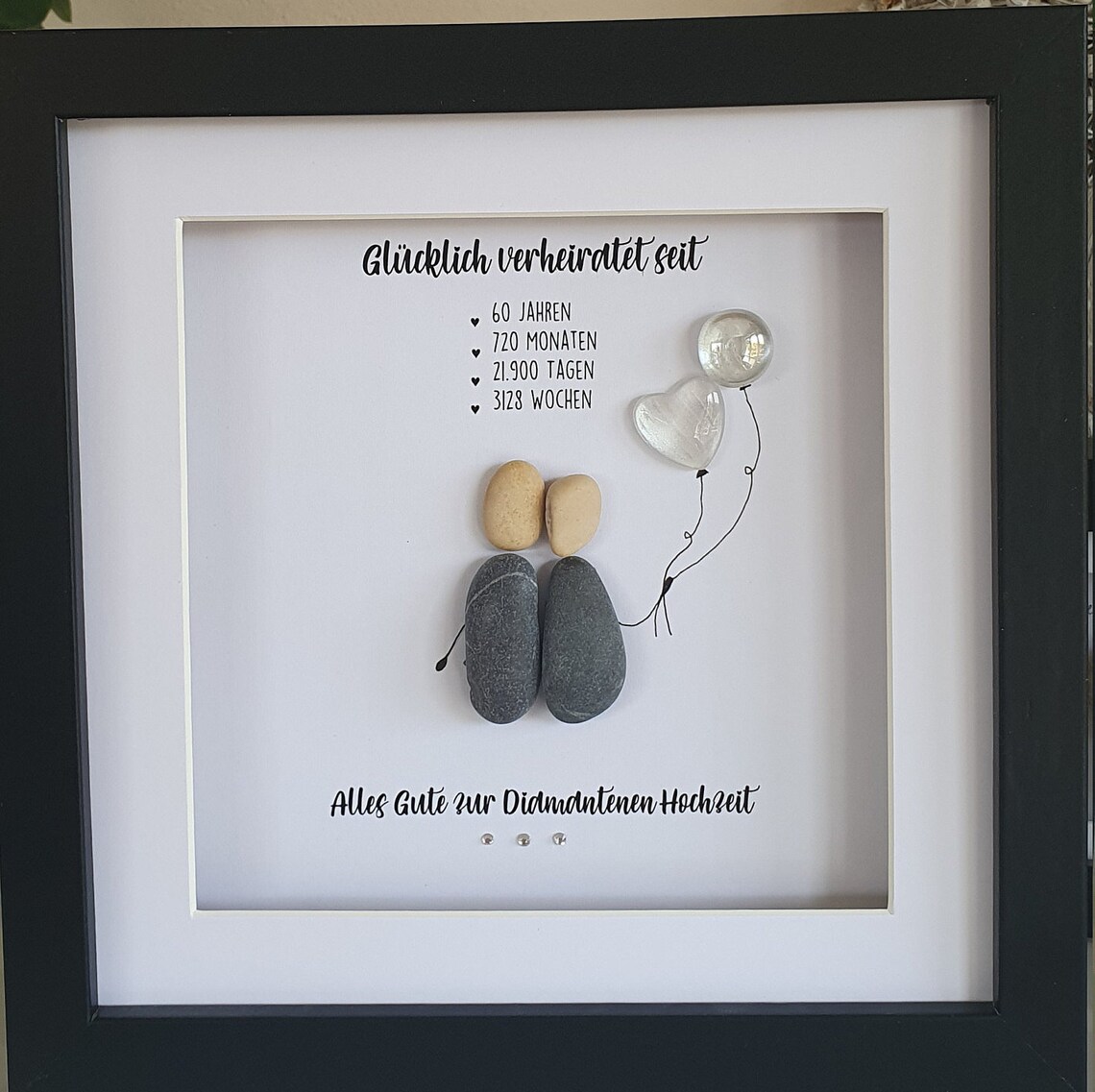 Steinbild Diamant Hochzeit Geschenk zum Hochzeitstag 60 | Etsy