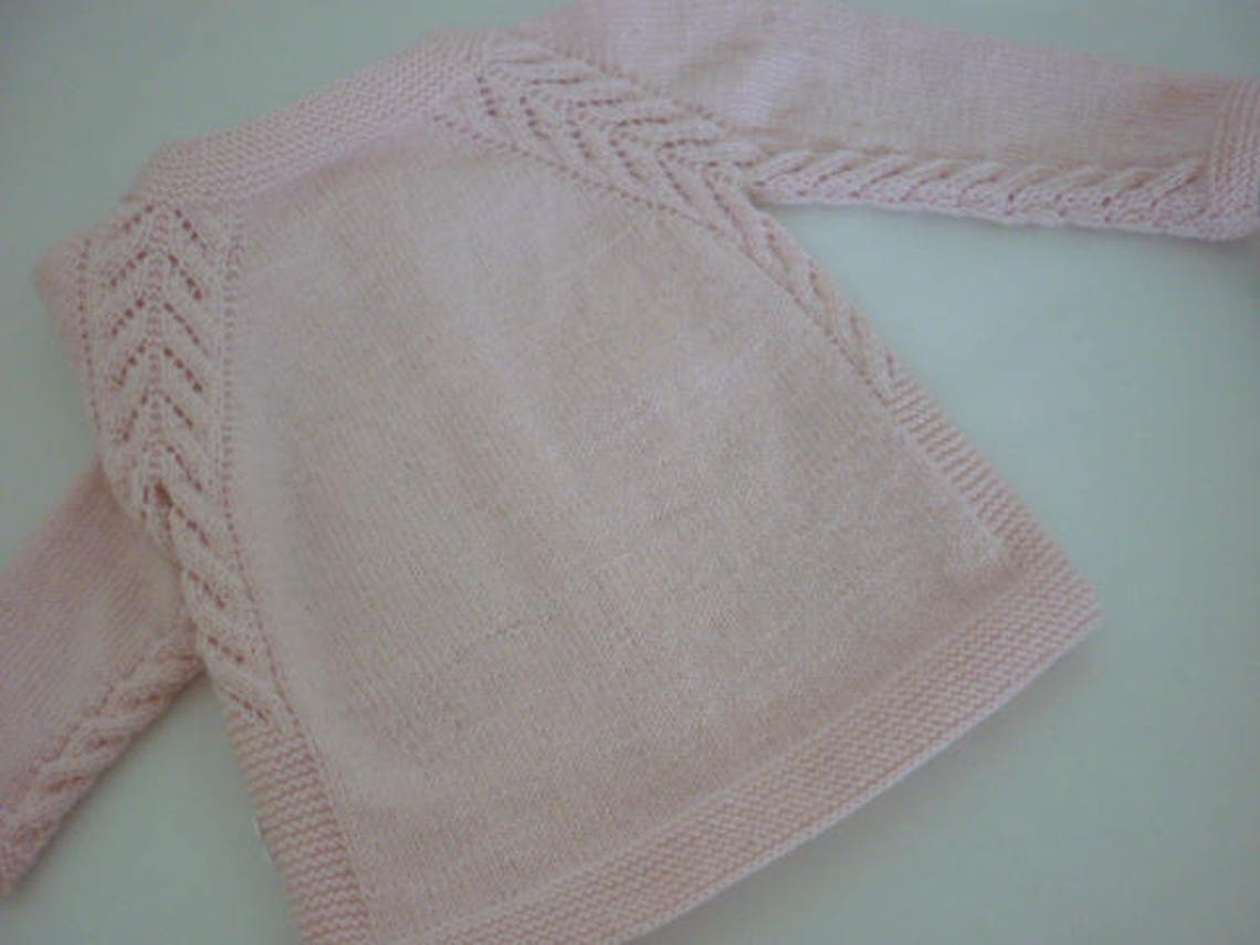 PDF Knitting Pattern Pink Cardigan With Butterflies.p049 SIZES: 18-24m ...