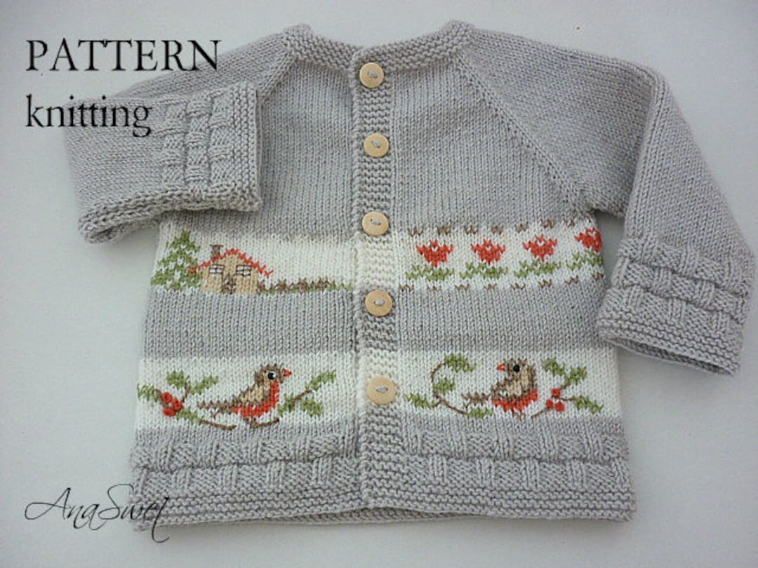 PDF Knitting Pattern Cardigan With Birds POO2 - Etsy