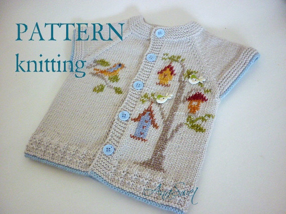 PDF Knitting Pattern Baby Cardigan Bird Houses P041 - Etsy