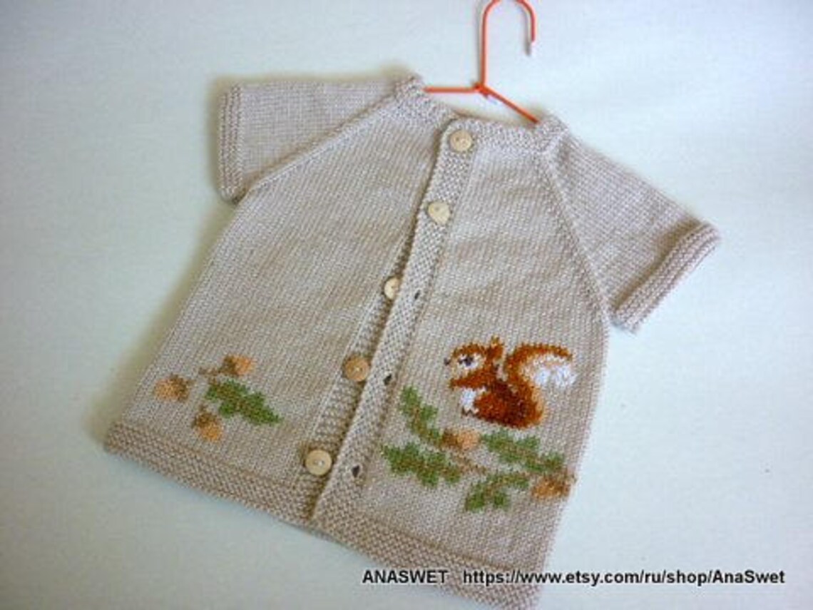 PDF Knitting Pattern Baby Vest With Squirrel P028 - Etsy
