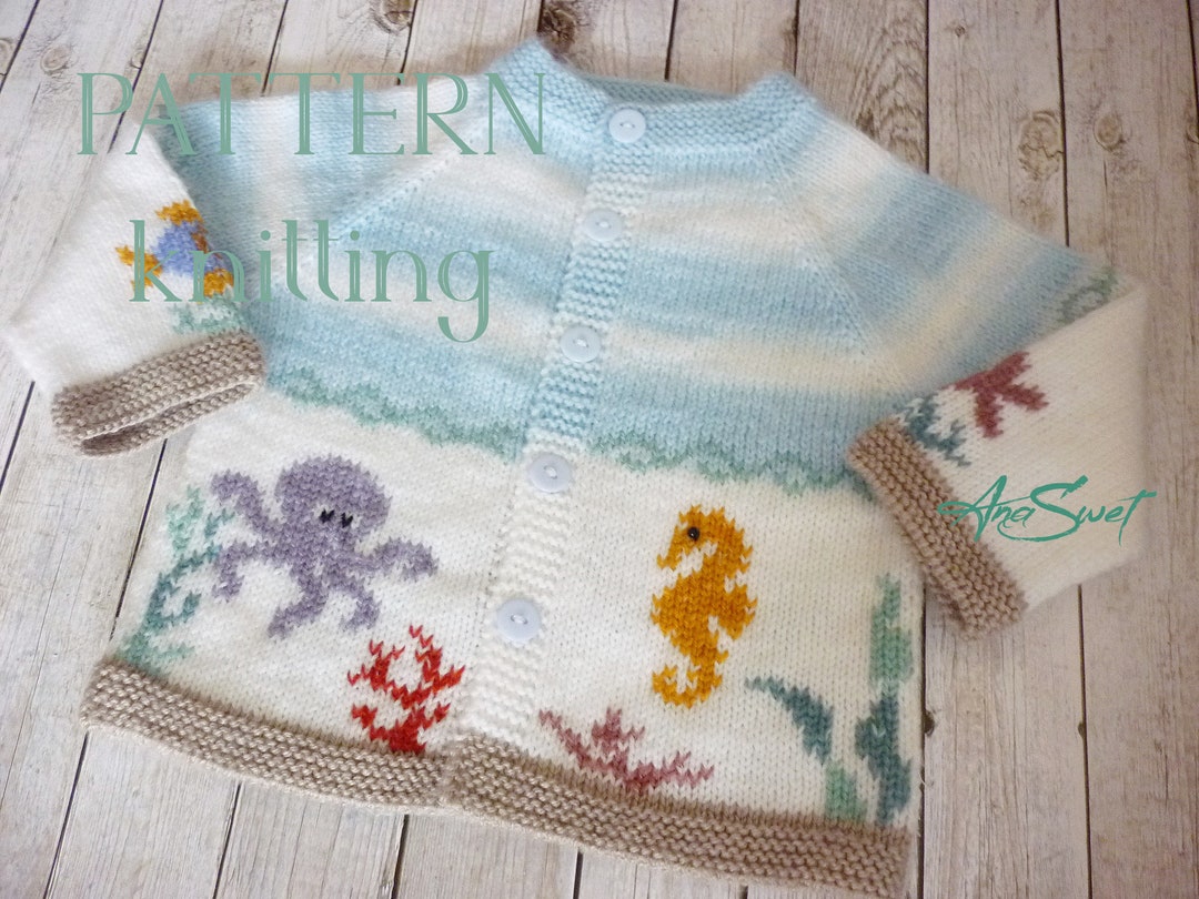 PDF KNITTING PATTERN Cardigan Under the Sea.p112 - Etsy