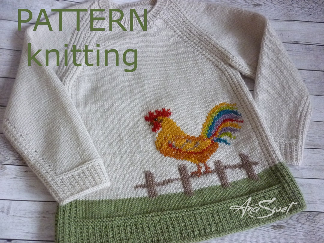 PDF Knitting Pattern Sweater for Kids With Rooster.good Morning P134 ...