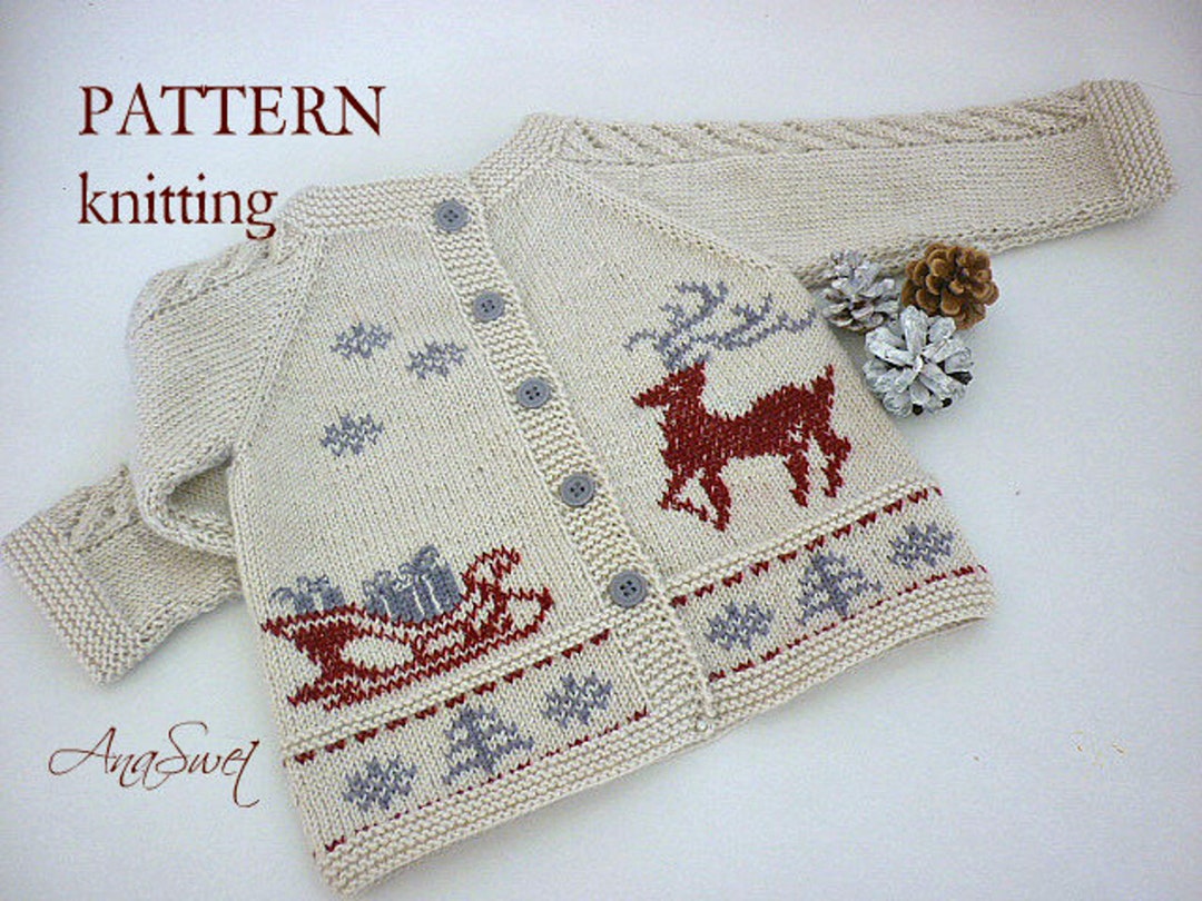 PDF Christmas Cardigan Pattern P046 SIZES: 9-12months/18 - 24 Months/ 3 ...