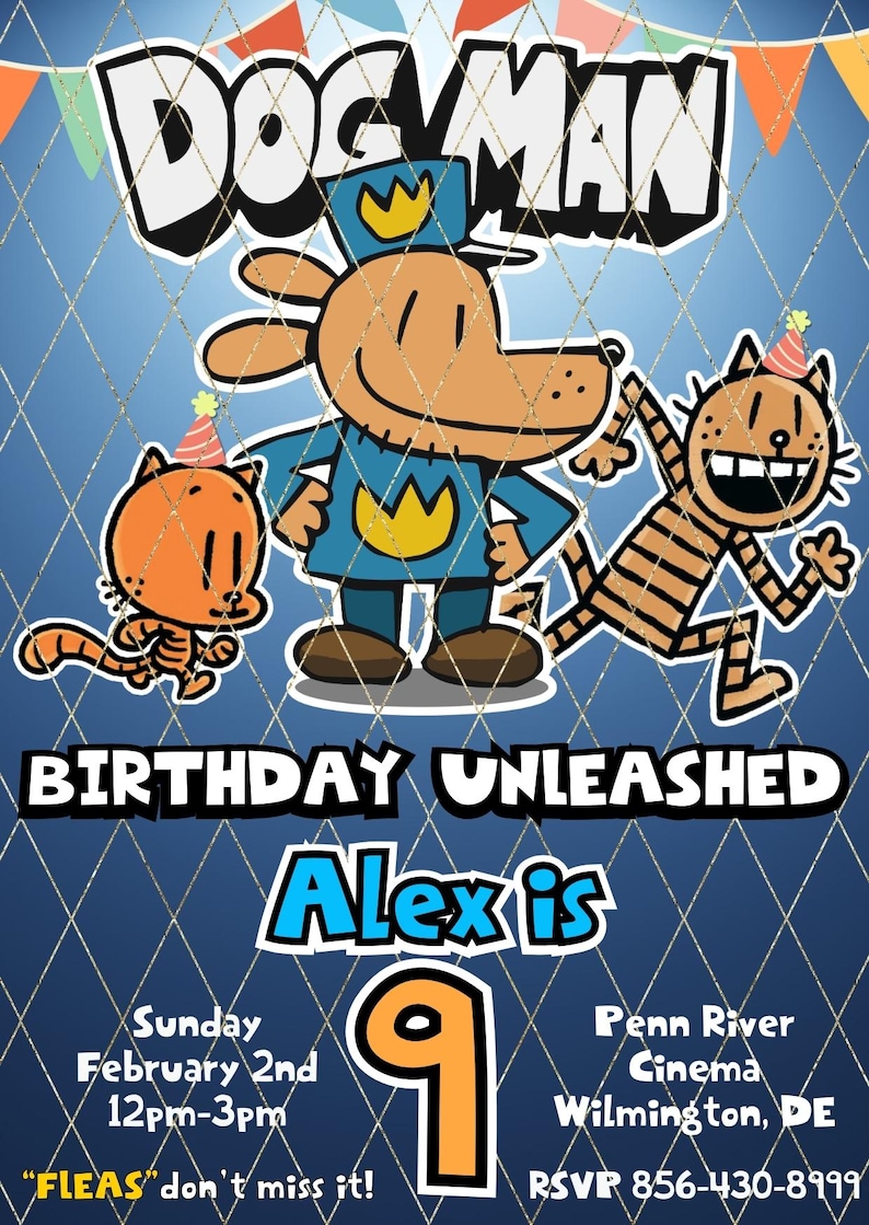 Dog Man Birthday Invitation - Etsy