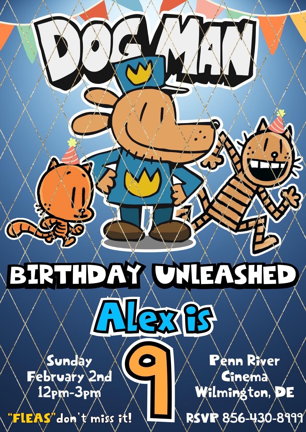 Dog Man Birthday Invitation - Etsy