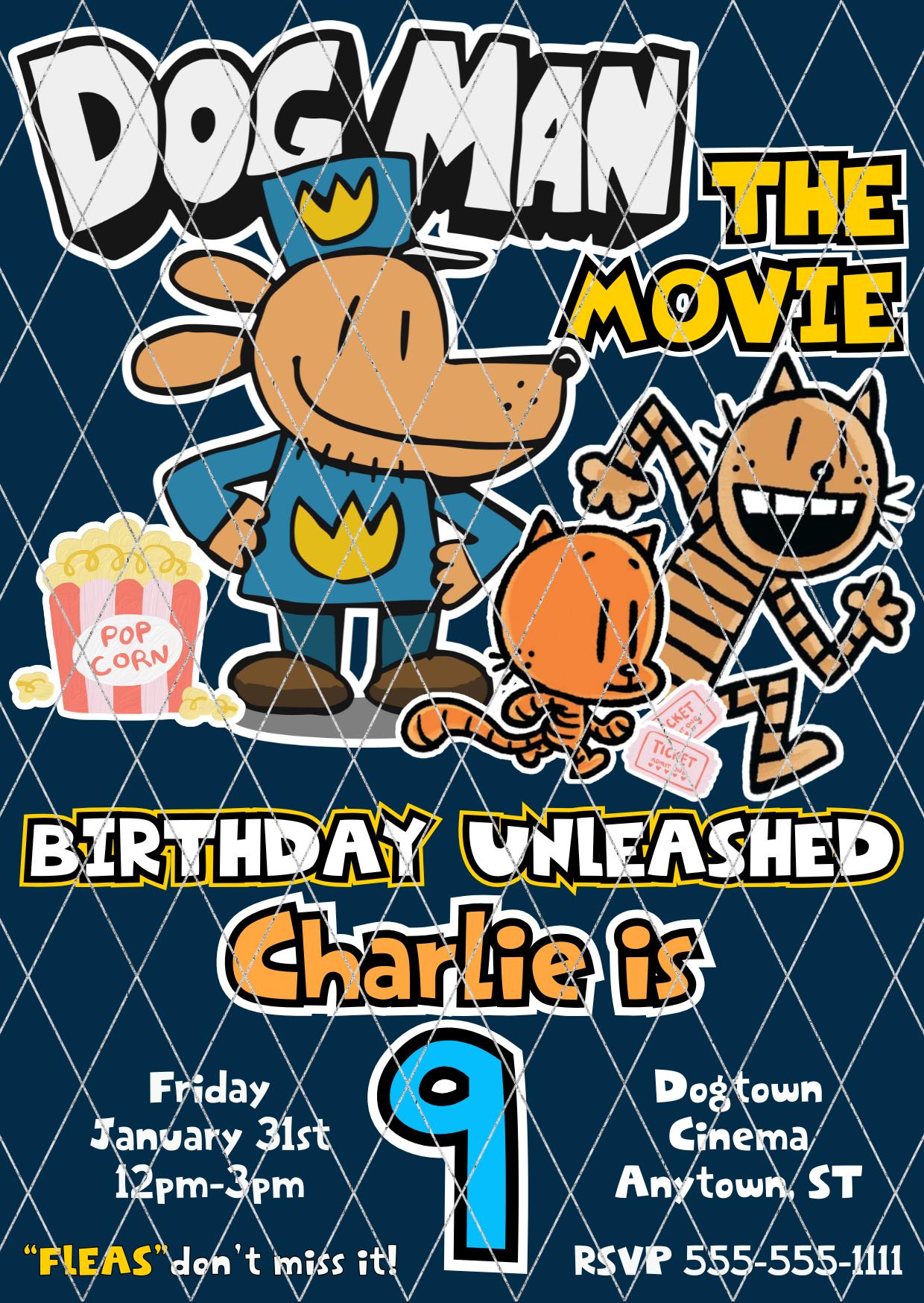 Dog Man the Movie Birthday Invitation - Etsy