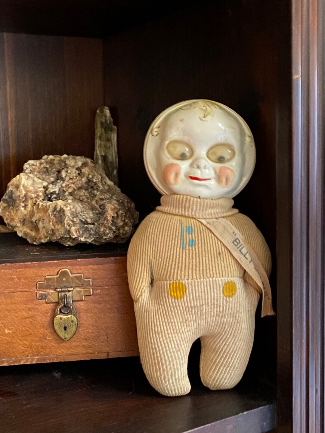 Antique Rare Doll Billy Susqui - Moon Face Celluloid Rattle - 1926 ...