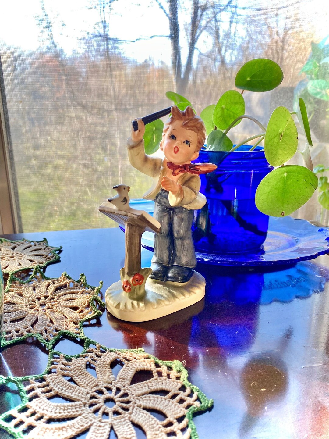 Vintage Little Boy Music Conductor With Bird Napco C-8850 Music Teacher ...