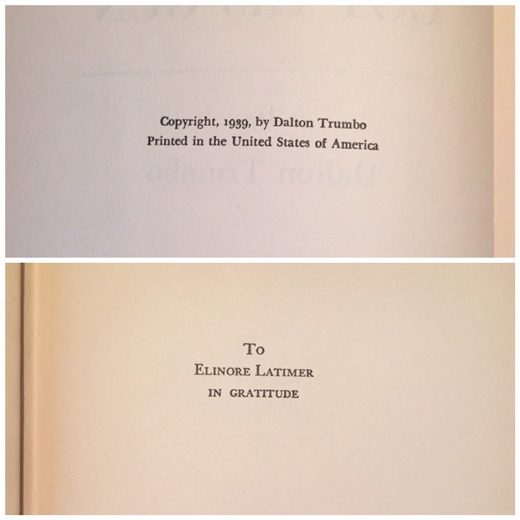 Johnny Got His Gun by Dalton Trumbo First Edition First | Etsy