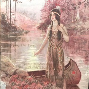 Vintage Rustic Indian Maiden Art Print by F. R. Harper - Native ...