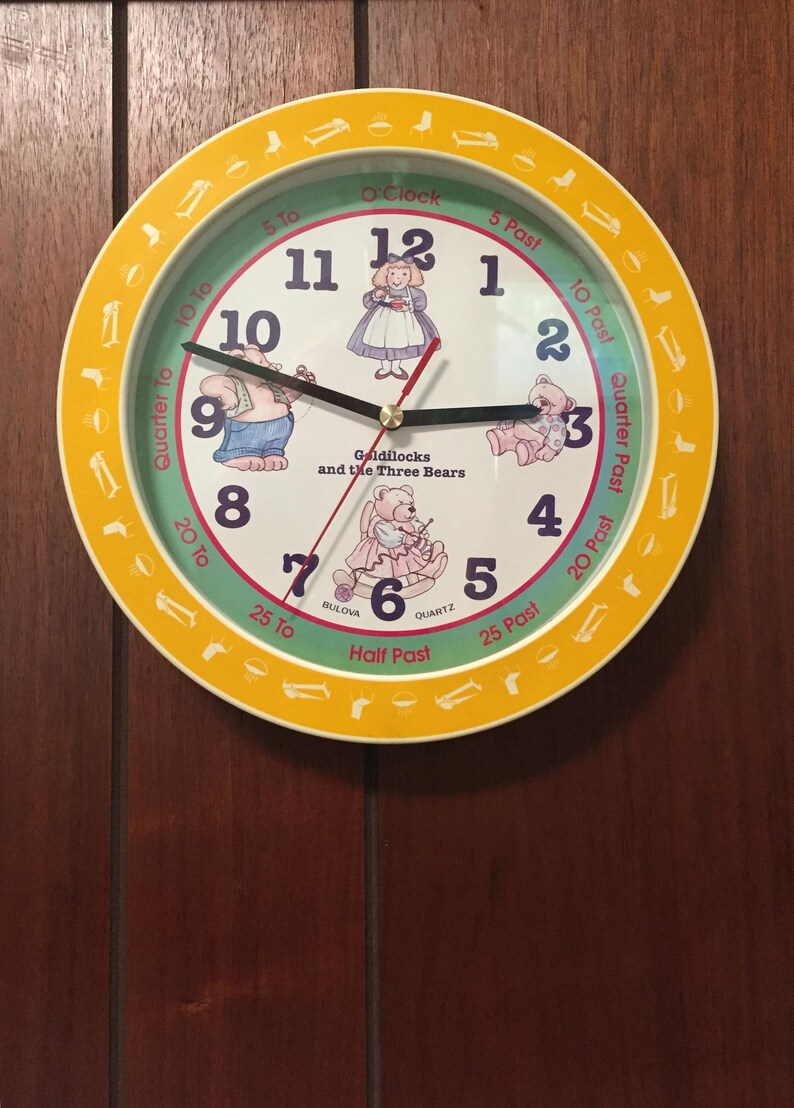 Vintage Children's Clock Learn to Tell Time With - Etsy