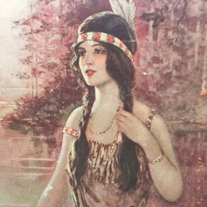 Vintage Rustic Indian Maiden Art Print by F. R. Harper - Native ...