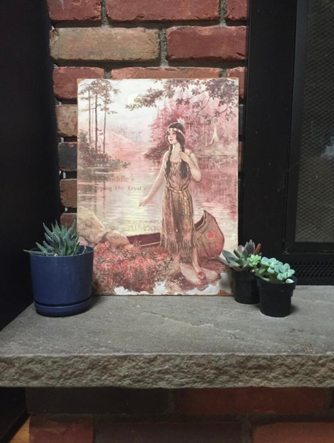 Vintage Rustic Indian Maiden Art Print by F. R. Harper - Native ...