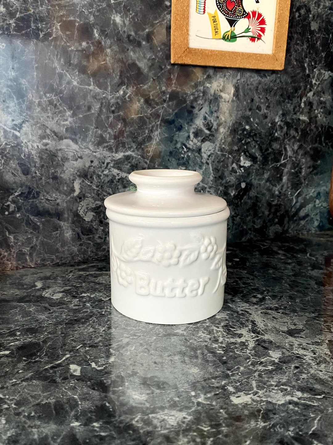 Vintage Butter Bell Floral Butter Bell by L Tremain White Ceramic ...