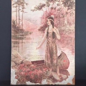 Vintage Rustic Indian Maiden Art Print by F. R. Harper - Native ...