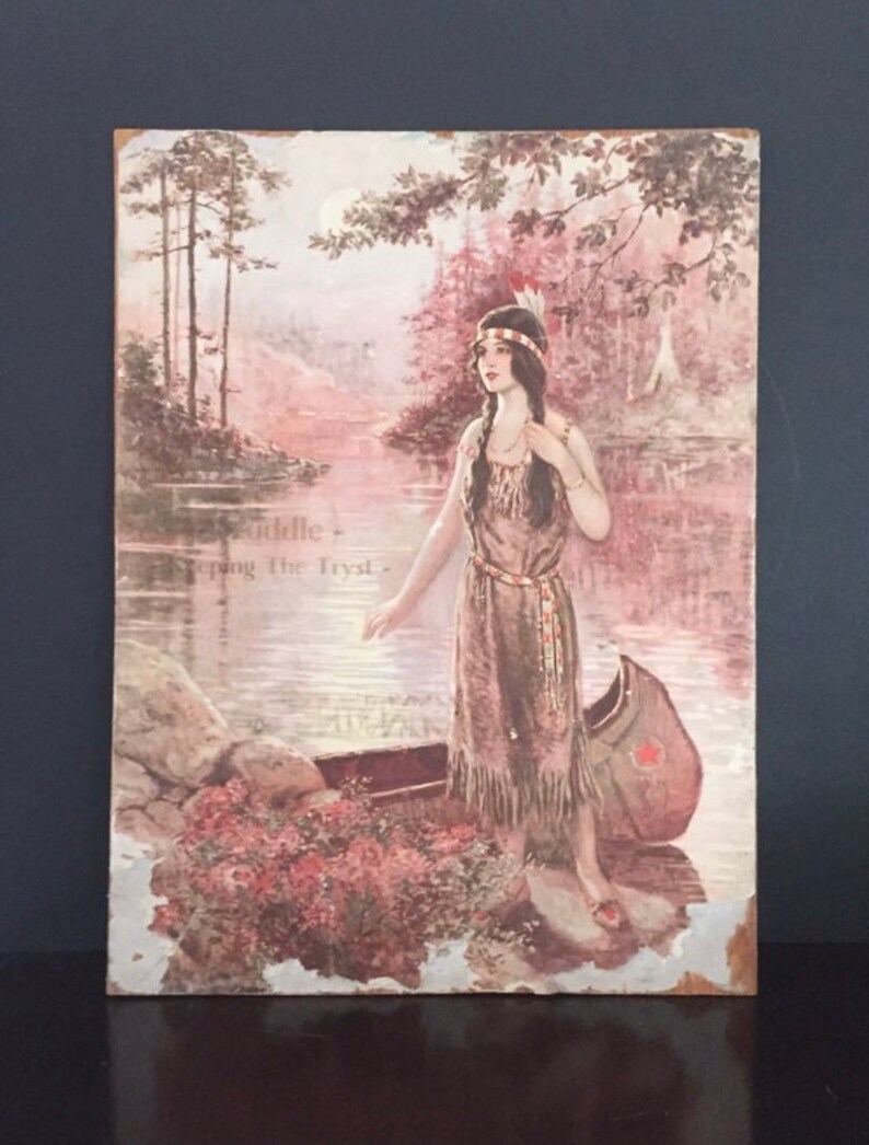 Vintage Rustic Indian Maiden Art Print by F. R. Harper - Native ...