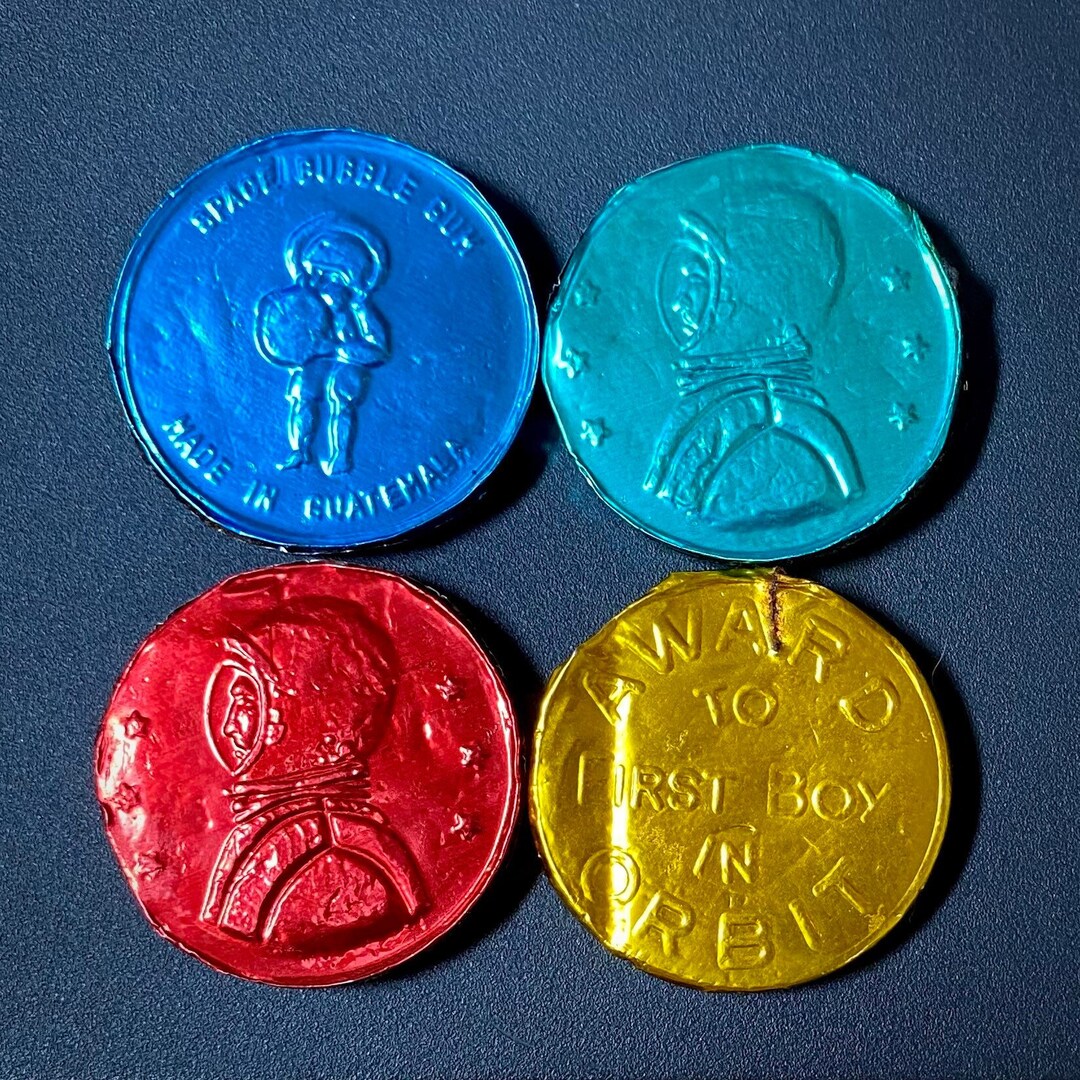 Vintage Astronaut Bubble Gum Coins - RARE 1960s Candy - Space Race ...