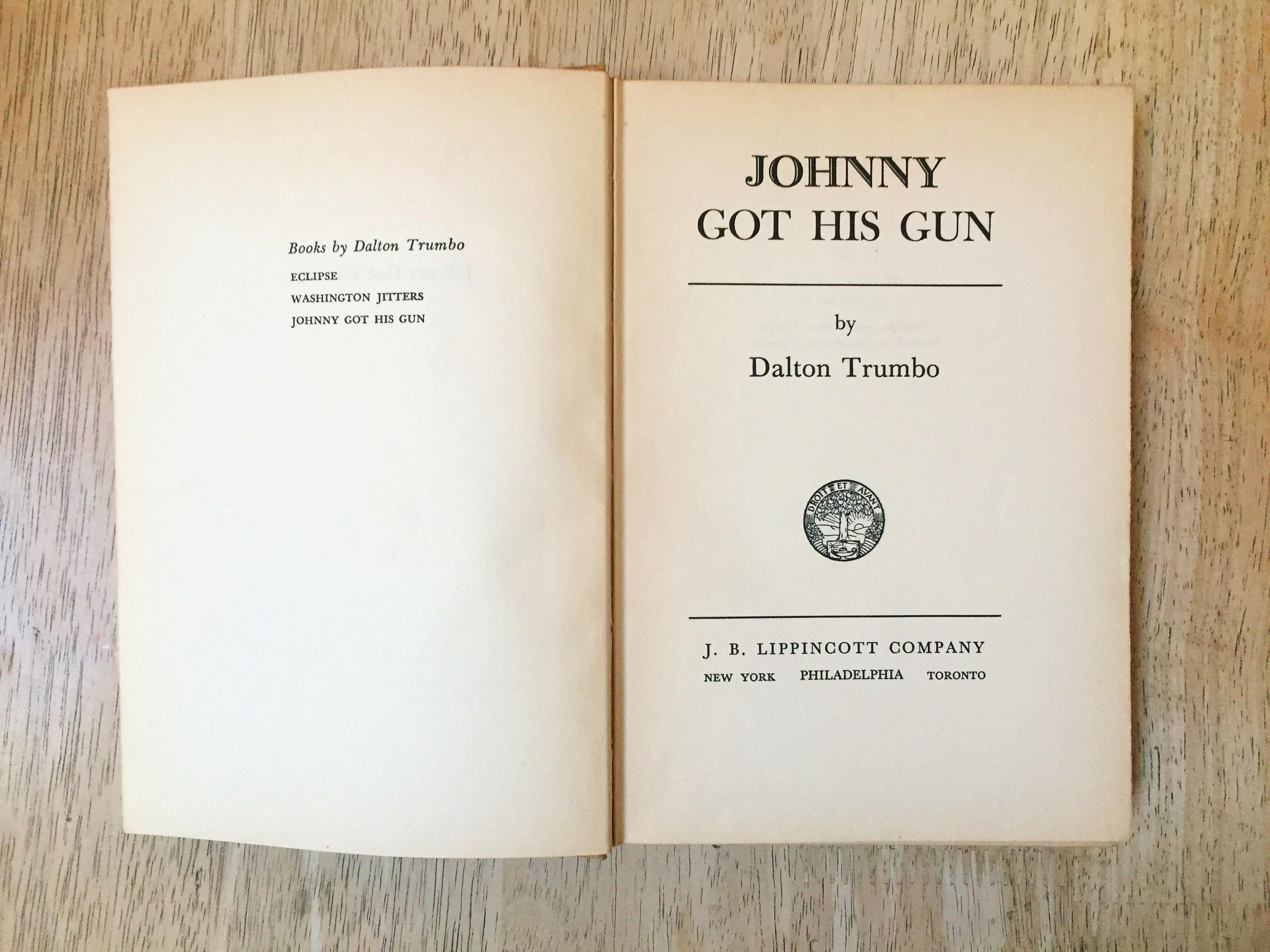 Johnny Got His Gun by Dalton Trumbo First Edition First | Etsy