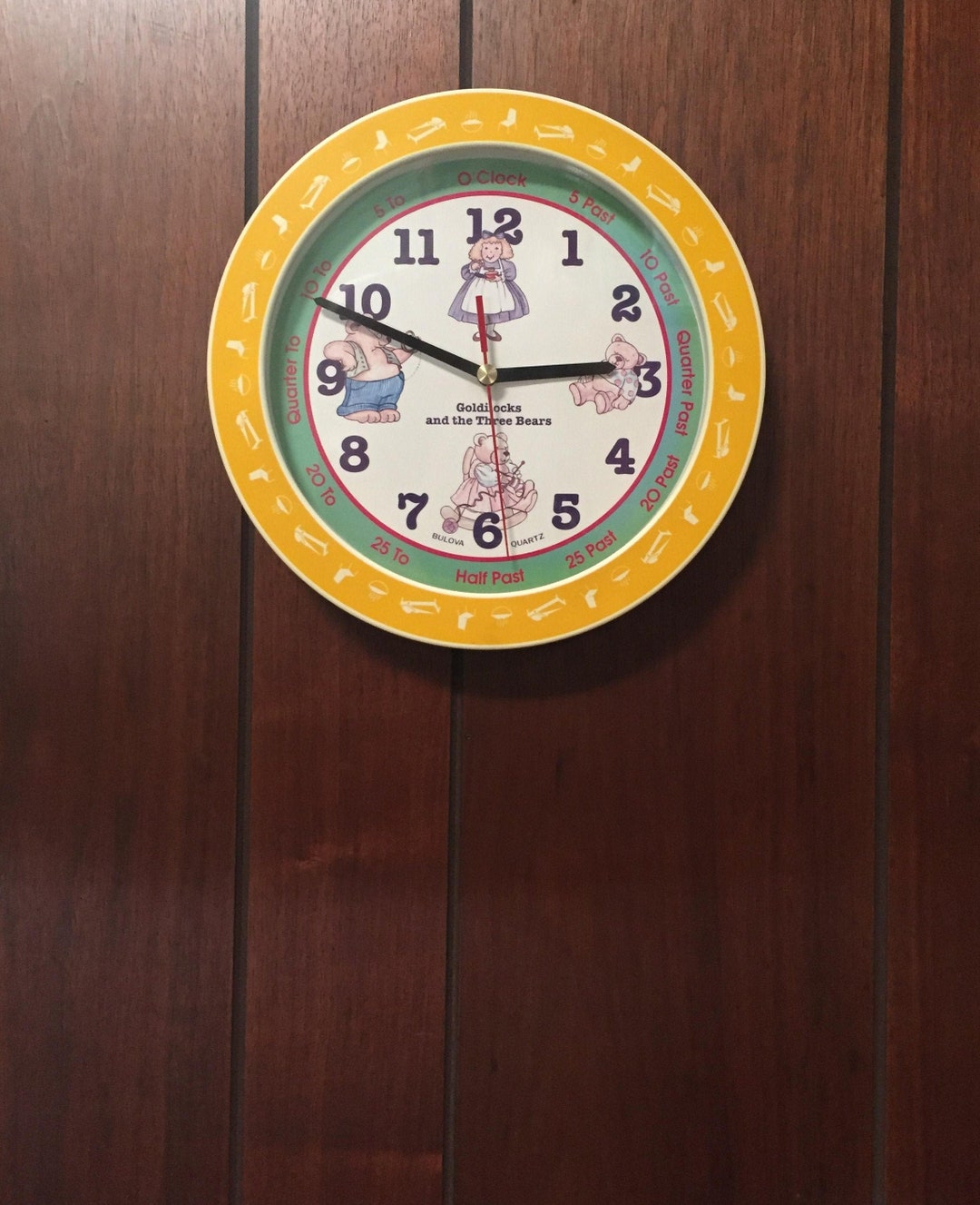 Vintage Children's Clock - Learn to Tell Time With Goldilocks and the ...