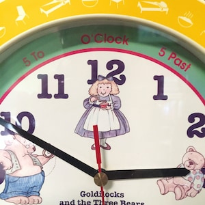 Vintage Children's Clock - Learn to Tell Time With Goldilocks and the ...