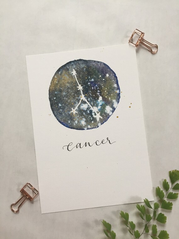 Cancer Constellation Print Personalised Print Nursery Print | Etsy