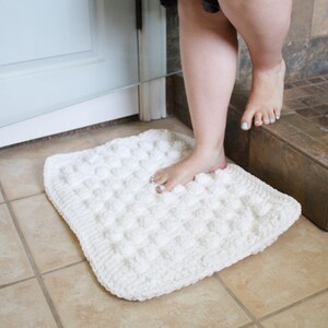 Bath Mat Crochet Pattern / Bobble Bath Mat Crochet Pattern / Crochet ...