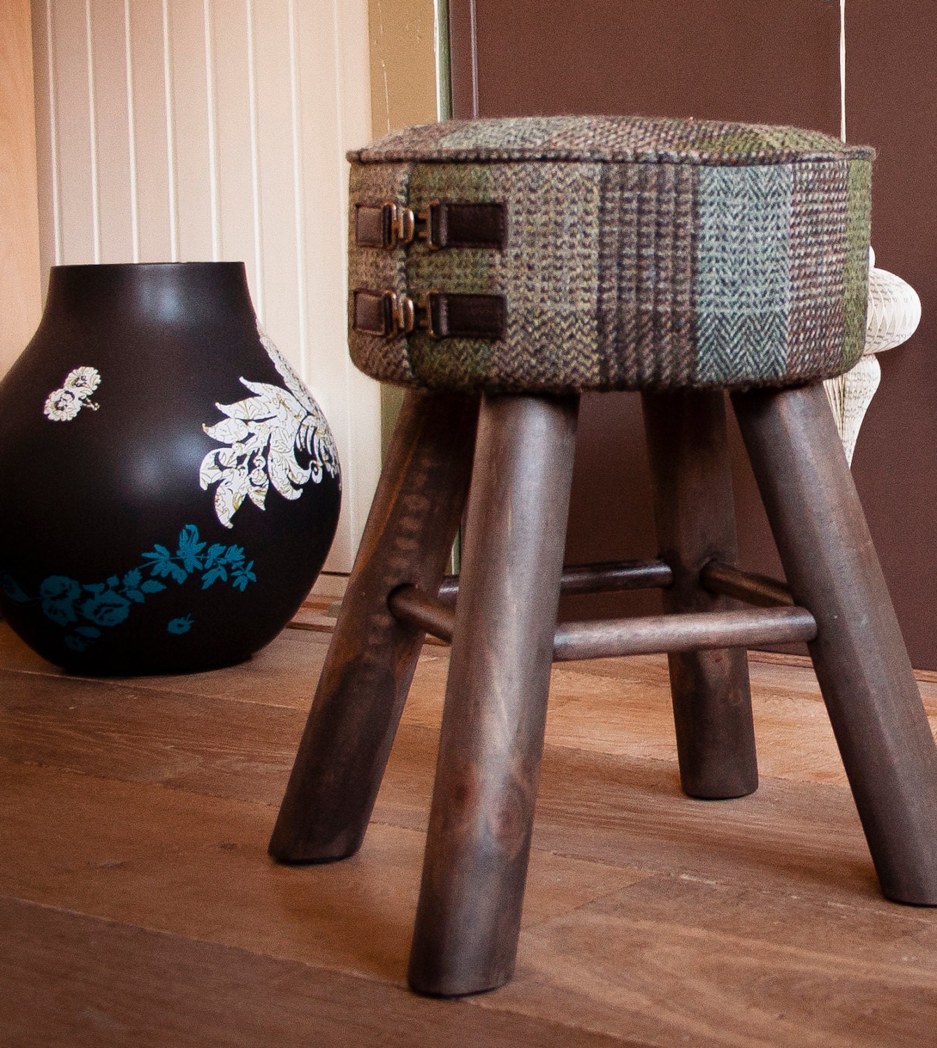 Harris Tweed Stool - Etsy