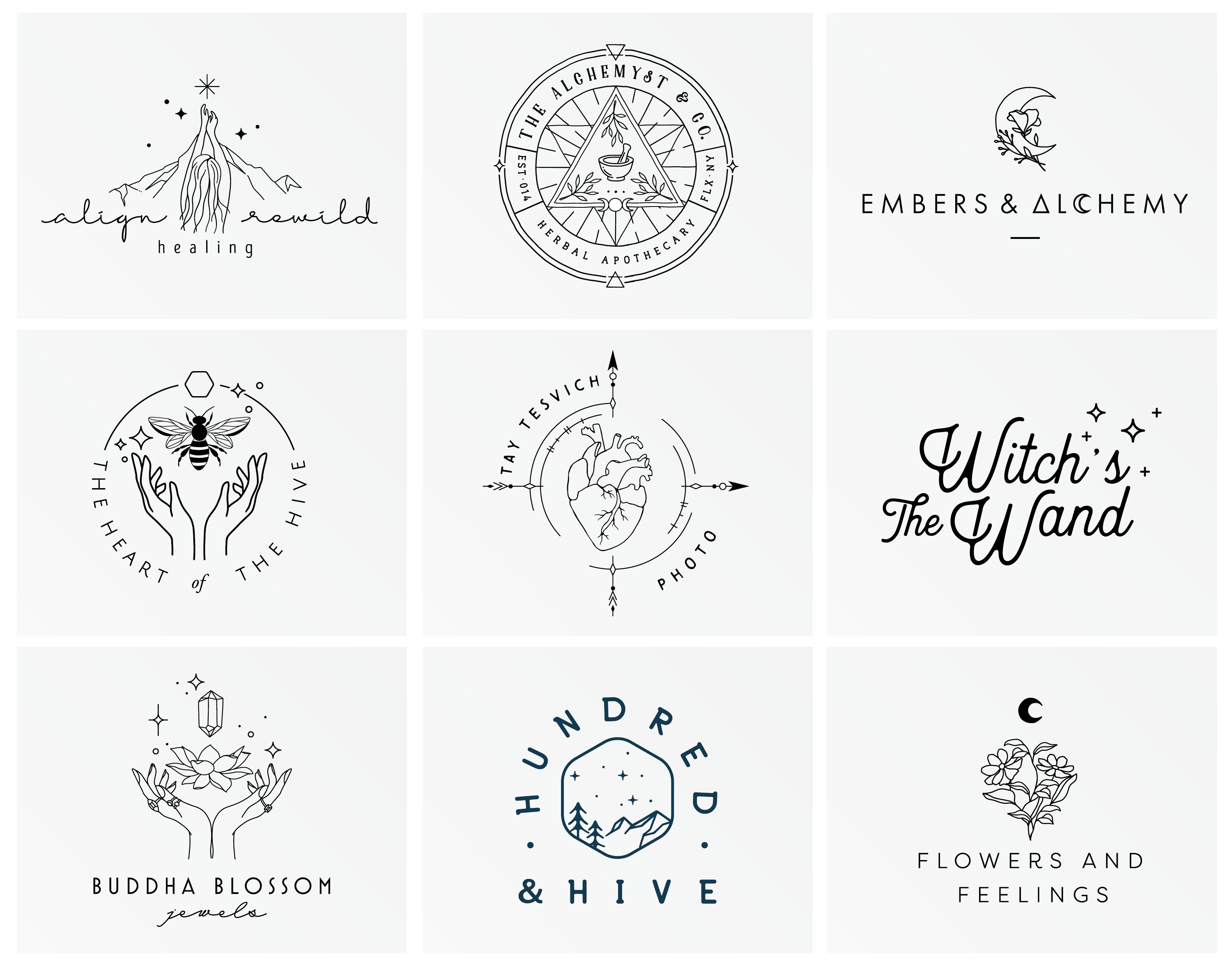 Witch Logo Moon Logo Magic Logo Hand Logo Woman Logo - Etsy Canada