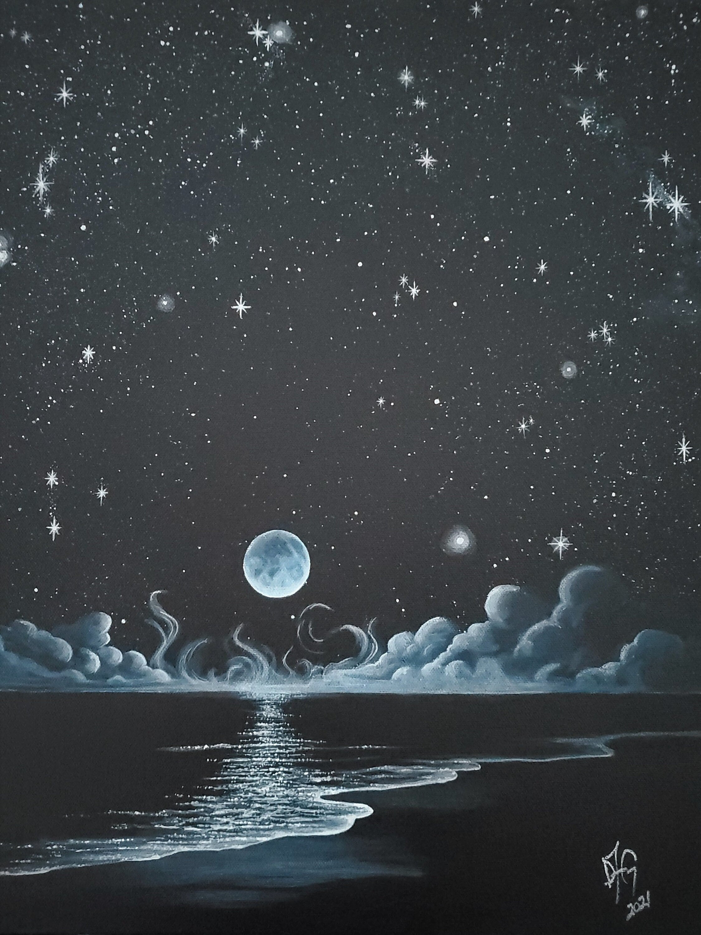 Night Beach Paintings