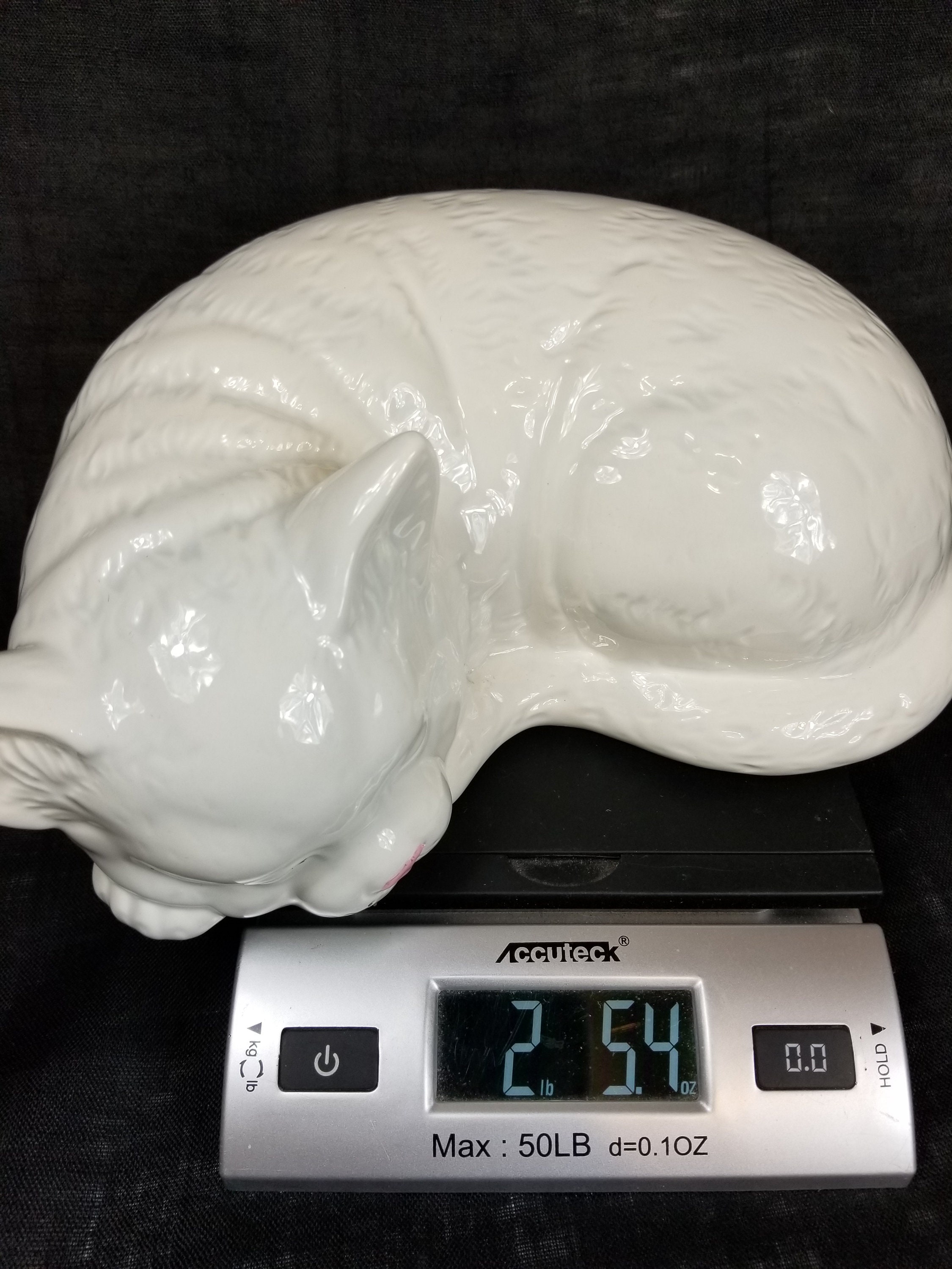 Ceramic Cat Napping Cat White Cat Domestic Cat Figurine | Etsy