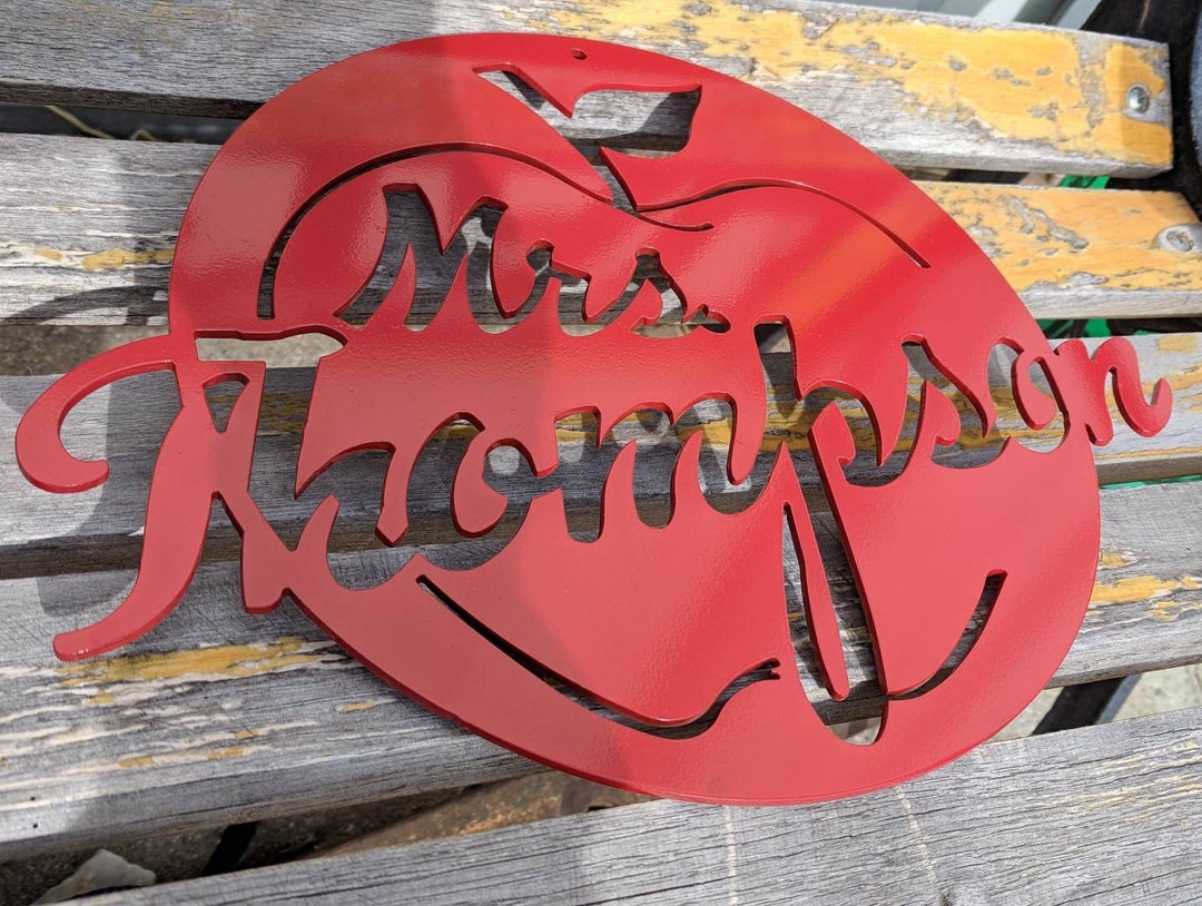 Metal Teacher Gift! 12 Gauge Steel Personalized Metal Sign. - Etsy