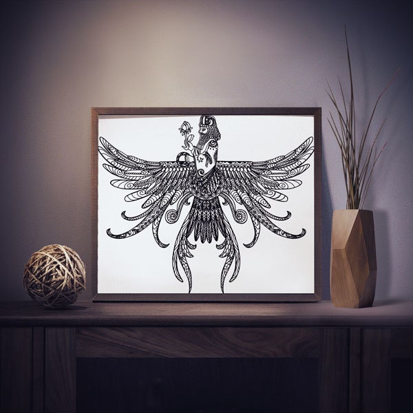 Instant Download Asho Farohar Printable Art, Zentangle Doodle, Coloring ...