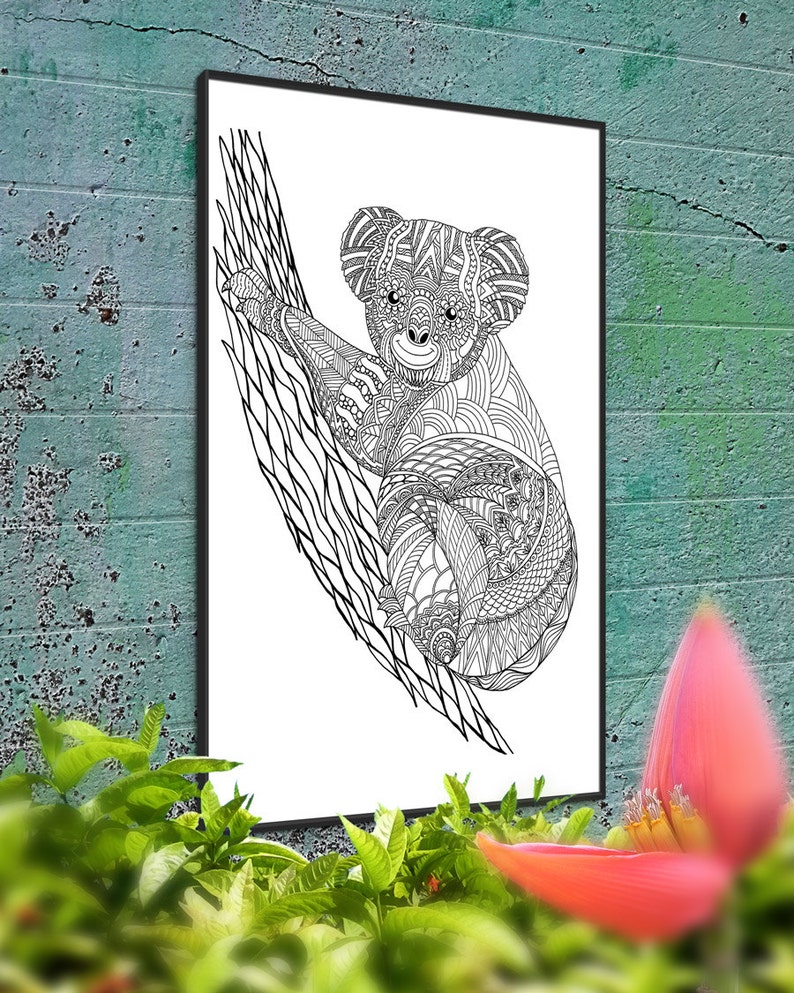 Koala Bear Printable Art, Zentangle Doodles, Mandalas and Patterns ...