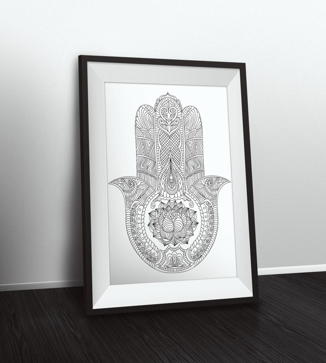 Buddhist Hand / Hamsa Lotus Zentangle - Etsy