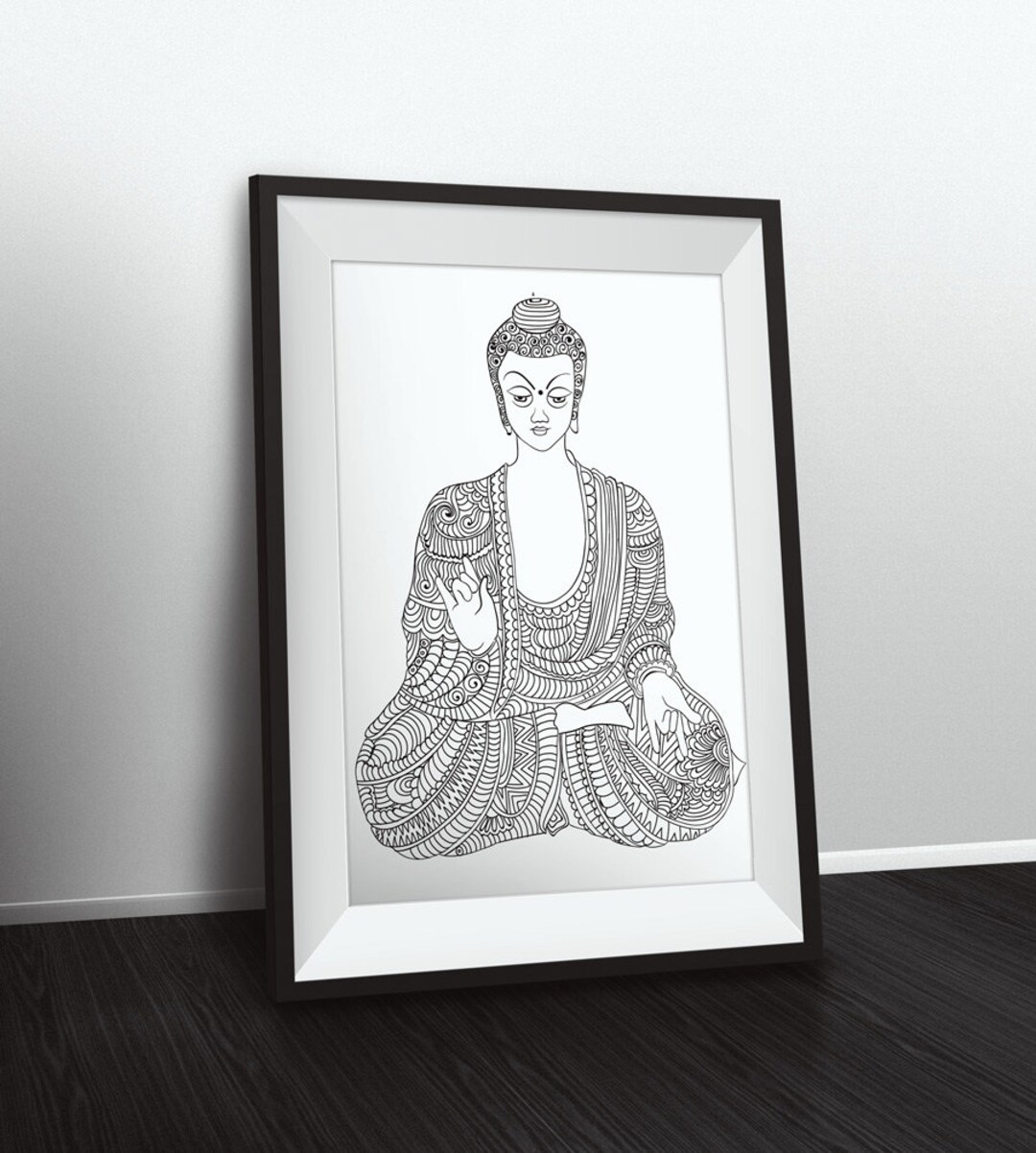 Buddha Zentangle in Karana Mudra Pose - Etsy