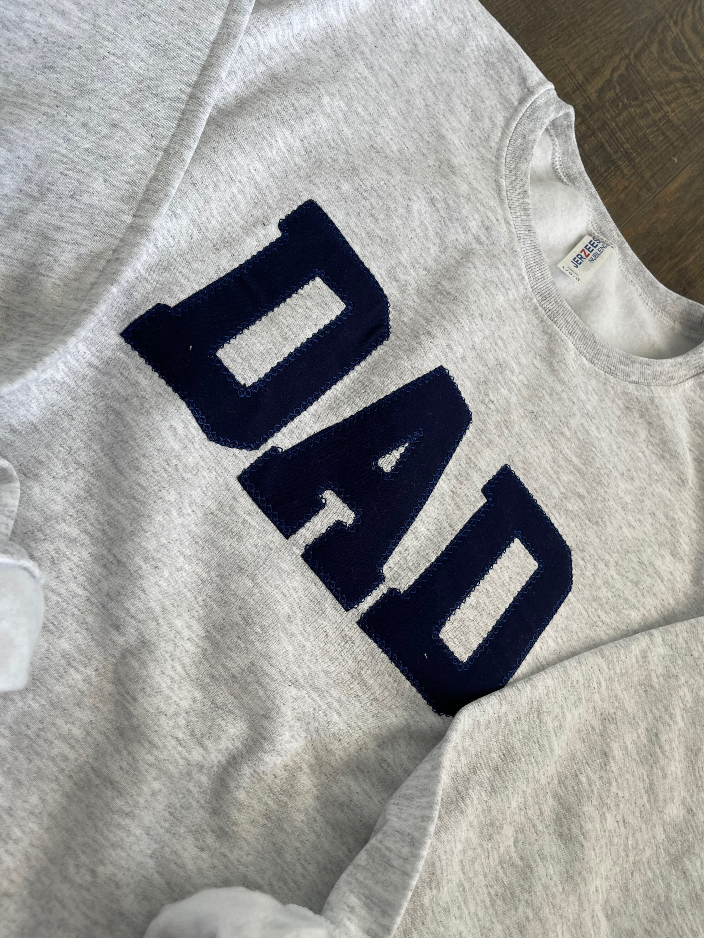 DAD Embroidered Navy Blue Applique Sweatshirt Simple Dad | Etsy