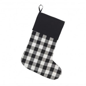 Monogrammed Black Buffalo Check Stocking, Personalized Buffalo Plaid ...