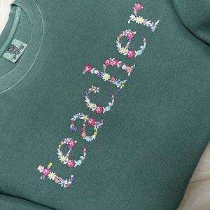 Comfort Colors Teacher Embroidered Floral Sweatshirt | Simple Teach ...