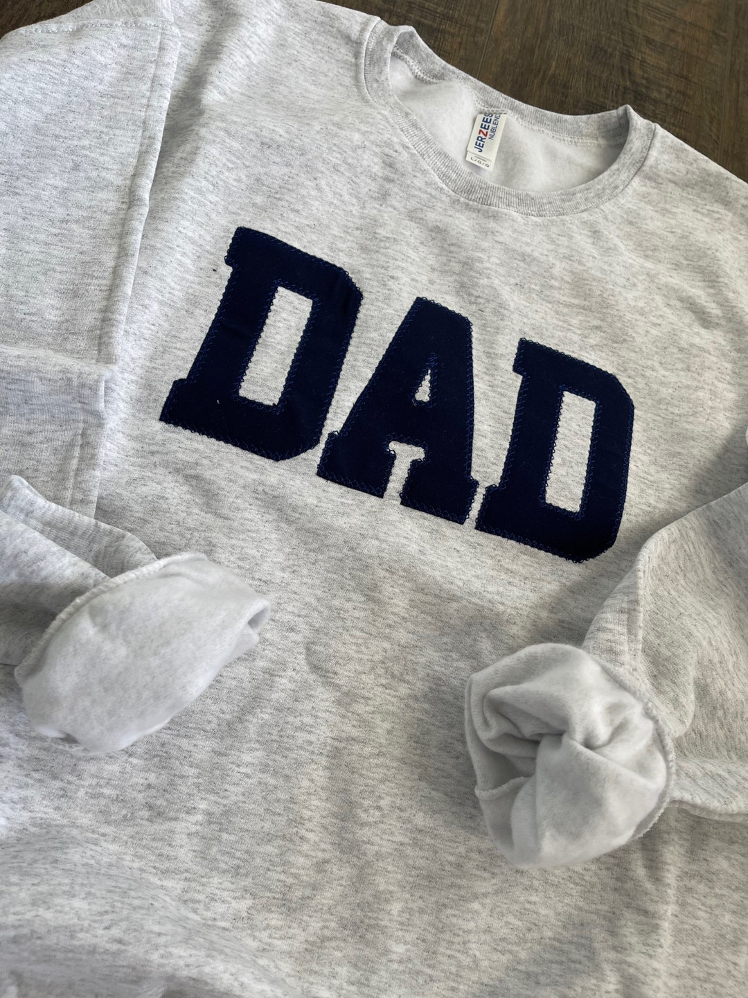 DAD Embroidered Navy Blue Applique Sweatshirt | Simple Dad Pullover ...