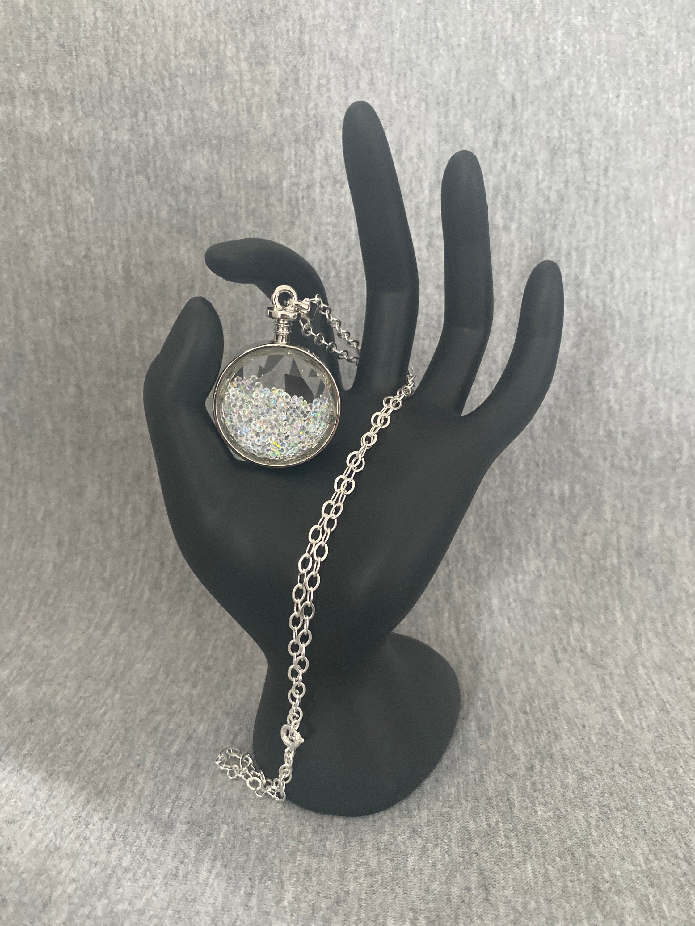 White Rabbit Pocket Watch ,monocle , White Crystal Filled Silver ...